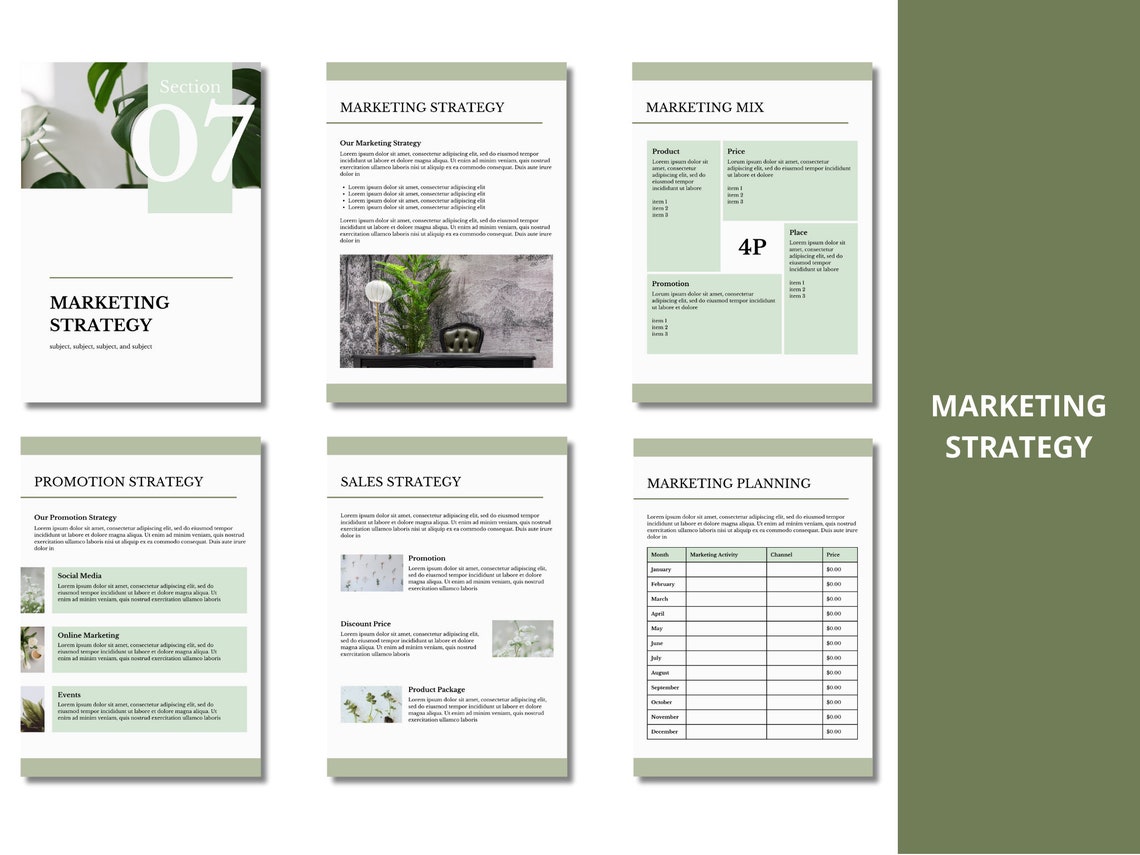 Business Plan Template Small Business Startup Printable Editable Canva ...