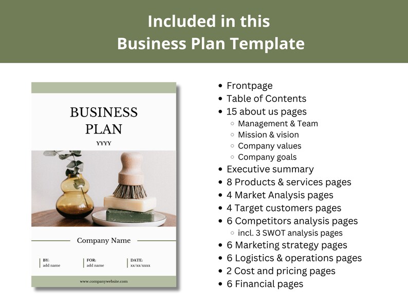 Business Plan Template | Small Business | Startup | Printable ...