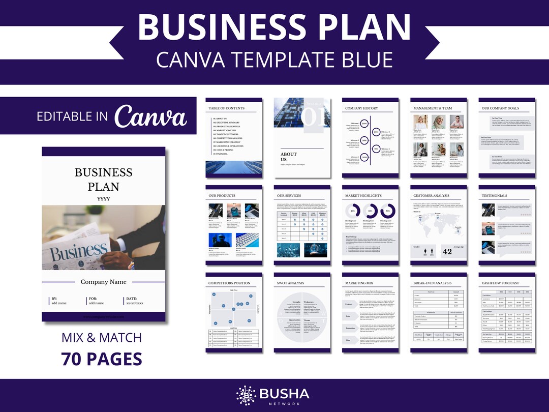 Business Plan Template | Small Business | Startup | Printable ...
