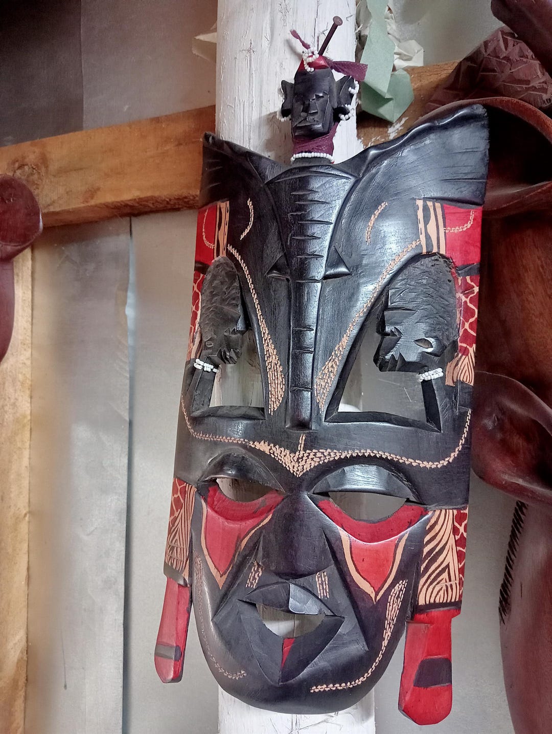 Kamba Tribal Plaque Face Mask Kenya Africa Wood Carving Wall Hanging ...