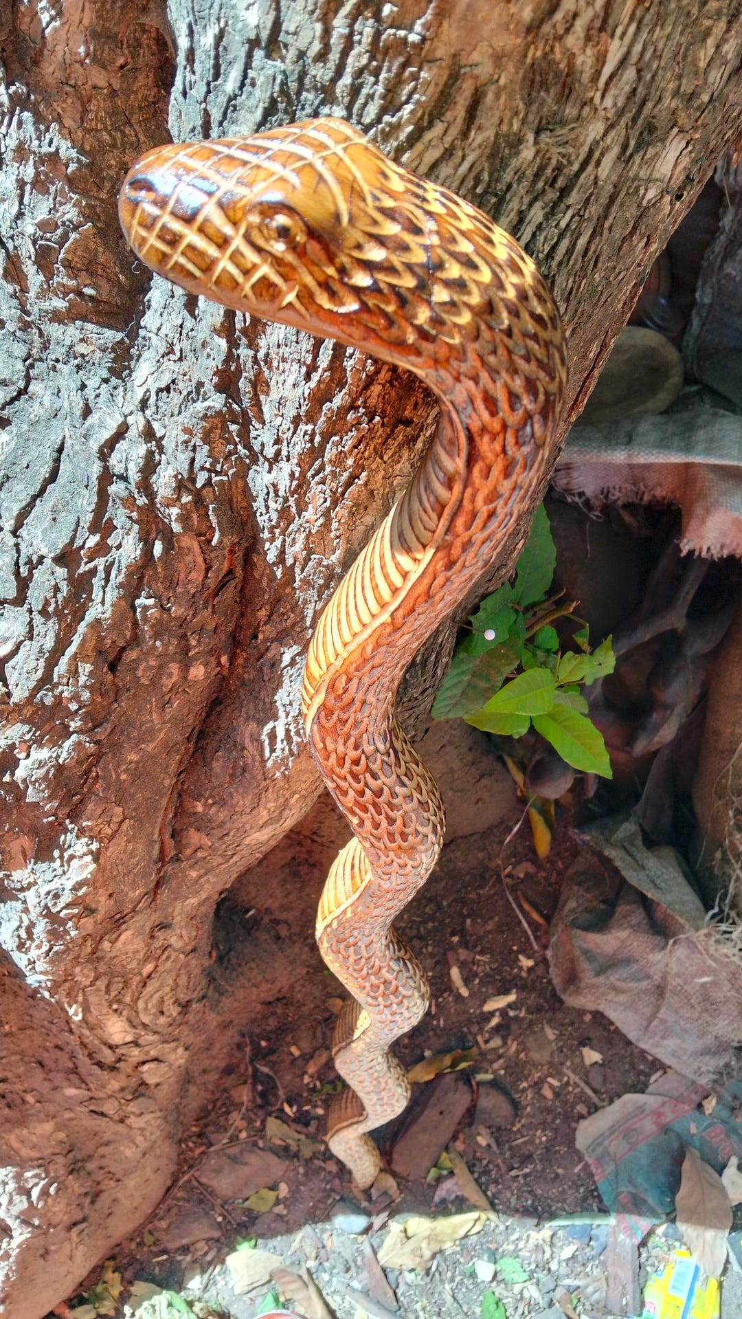 African Python Original Hiking Walking Stick Cane Handmade Kenya Africa ...