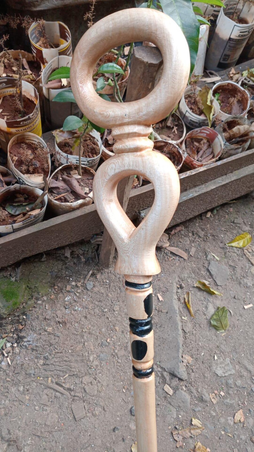 African Wood Original Hiking Walking Stick Cane Handmade Kenya Africa 1 ...