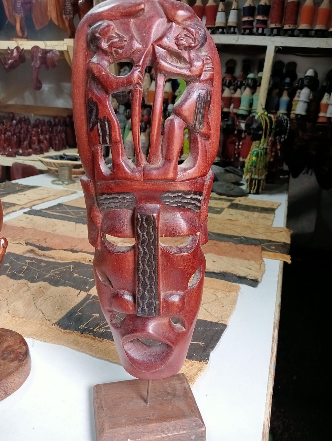 Kamba Tribal Plaque Face Mask Kenya Africa Wood Carving Wall Hanging ...