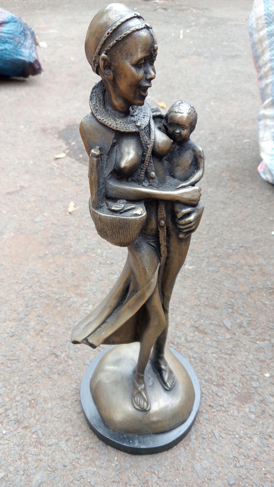 African Maasai Mother Holding a Baby,hand Carved Piece Original Kamba Tribal Art Kenya Africa ...