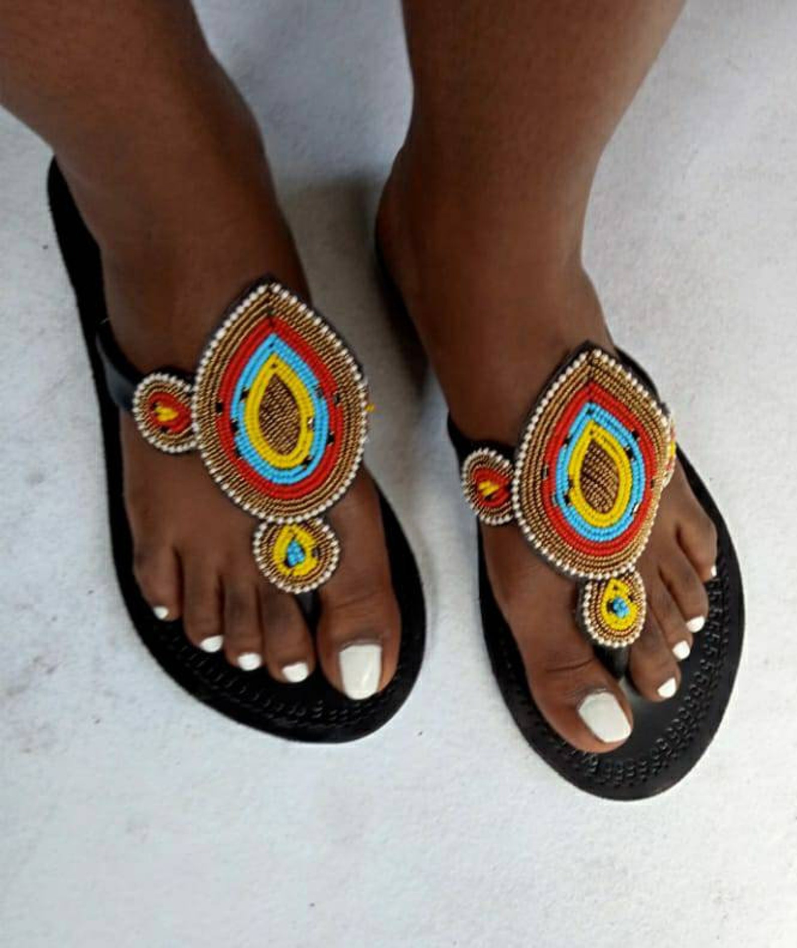 African Beaded Sandals Women Sandals Kenya Sandals Maasai Etsy