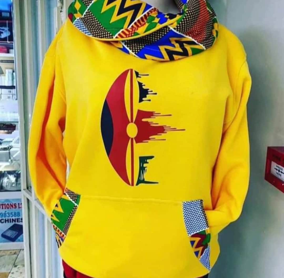 Unisex Hoodie, African Print Hoodie, Yellow Snood Design, Handmade ...