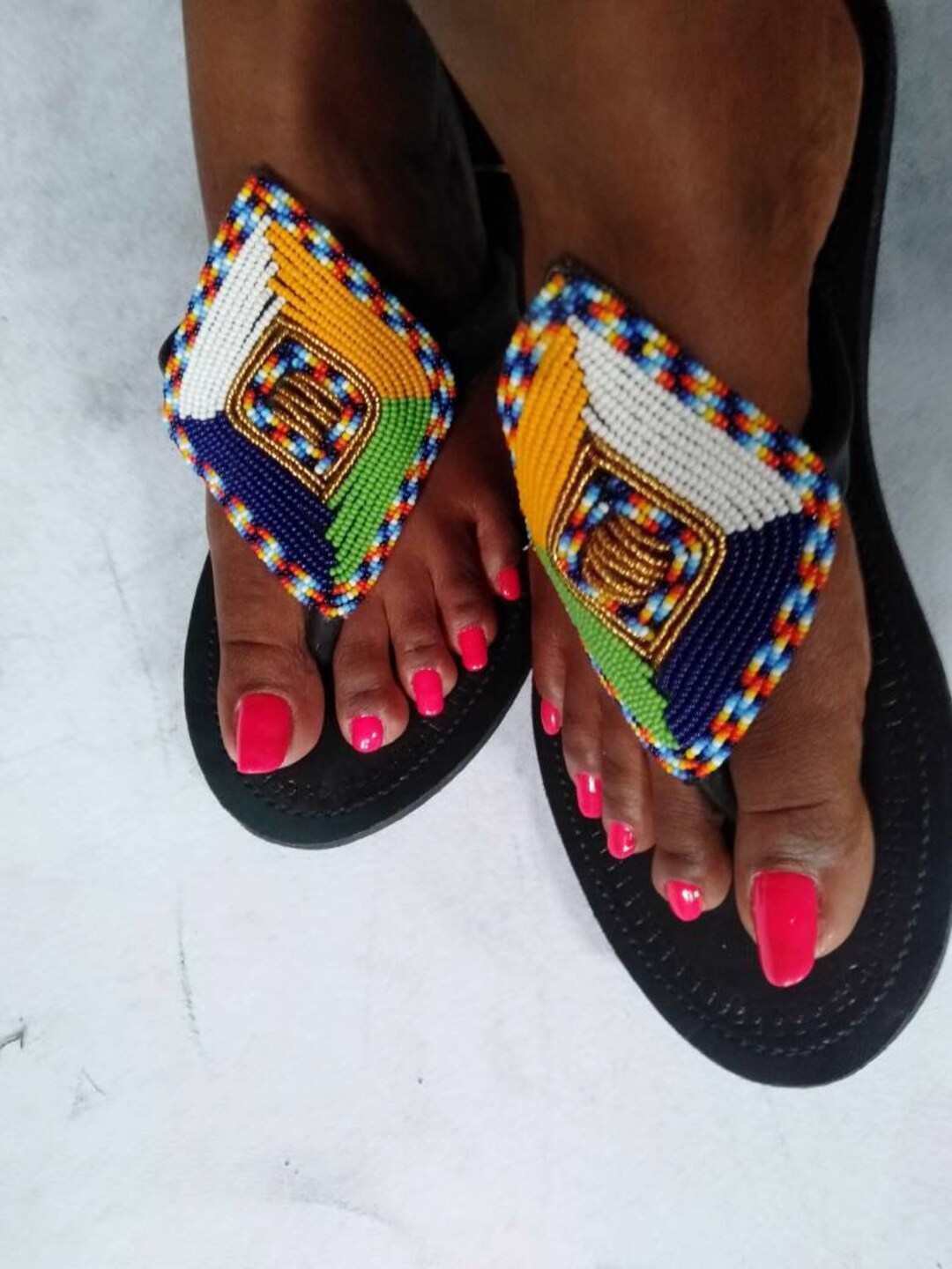 African Beaded Sandal, Women Shoes, Summer Sandal, Handmade Sandals ...