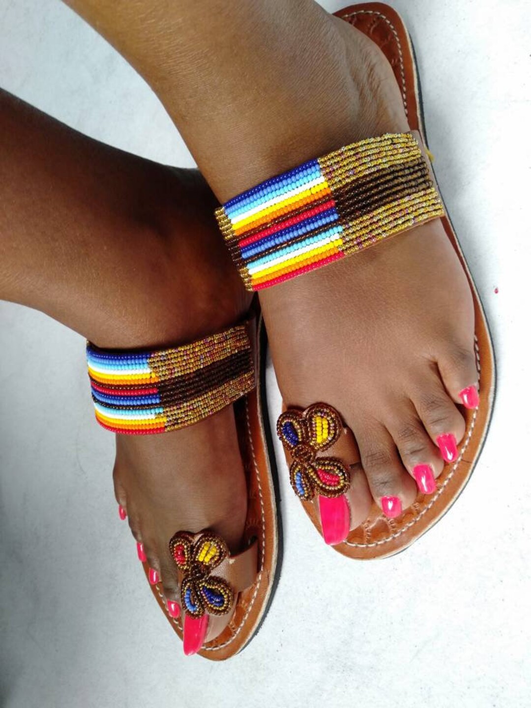 On Saleafrican Sandals/ Woman Sandals/beaded Sandals/maasai Sandals ...