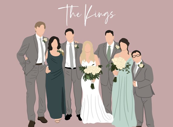 Faceless DIGITAL Portrait / Friend / Minimalist / Family - Etsy