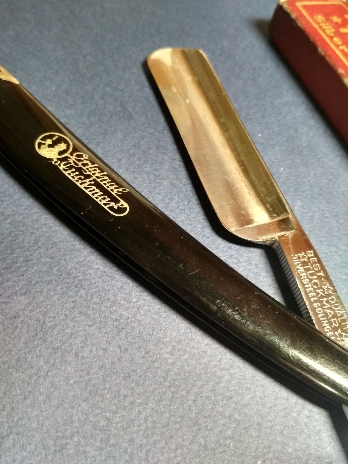 Vintage TUCKMAR Black Handle Straight Razor - Etsy