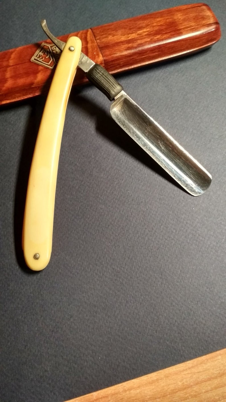 Vintage Puma 1938 5/8 Hohl Yellow Handle Straight Razor - Etsy