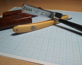 Vintage Puma 1938 5/8 Hohl Yellow Handle Straight Razor | Etsy