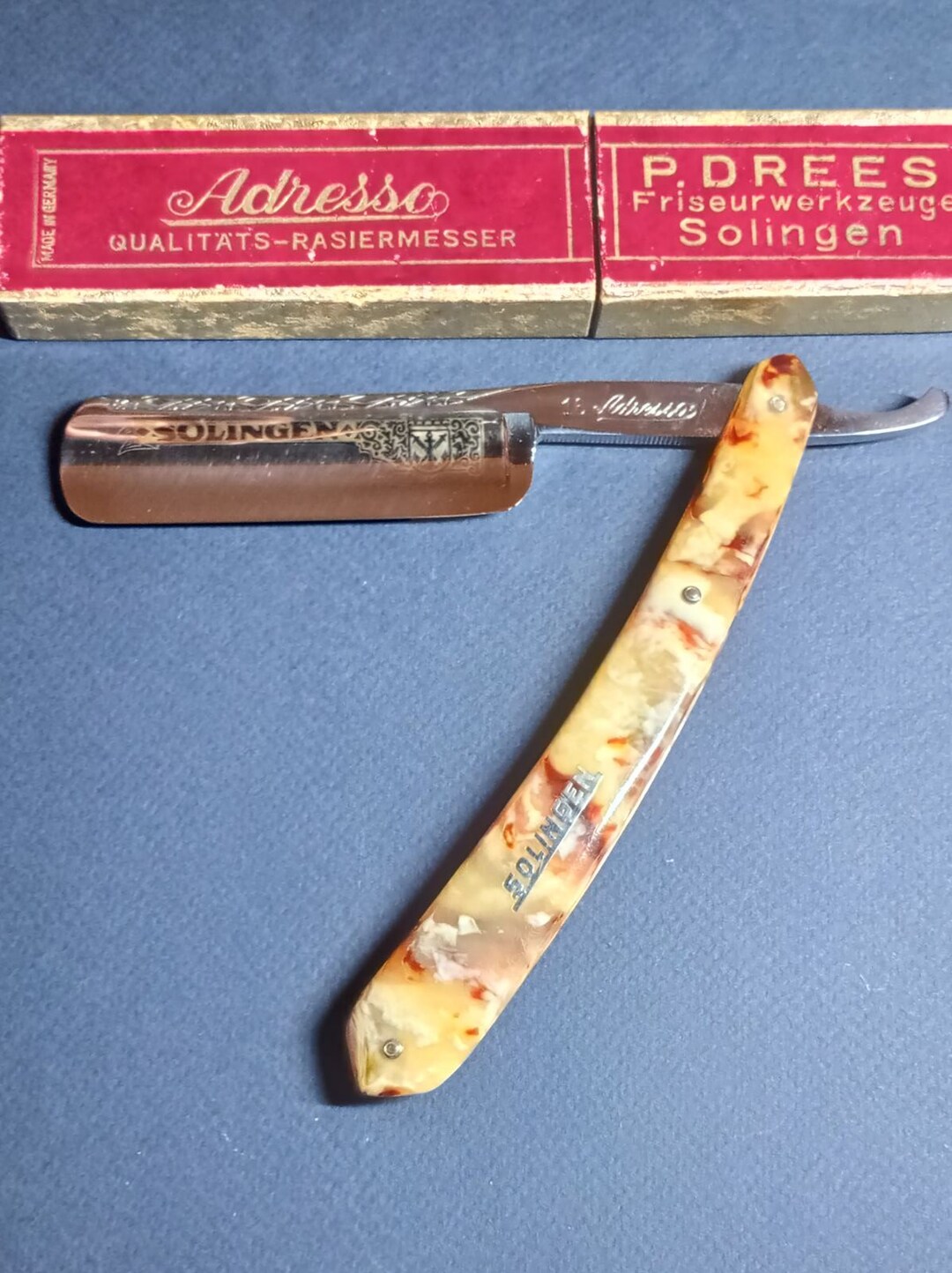 Vintage Straight Razor "adresso" - Etsy