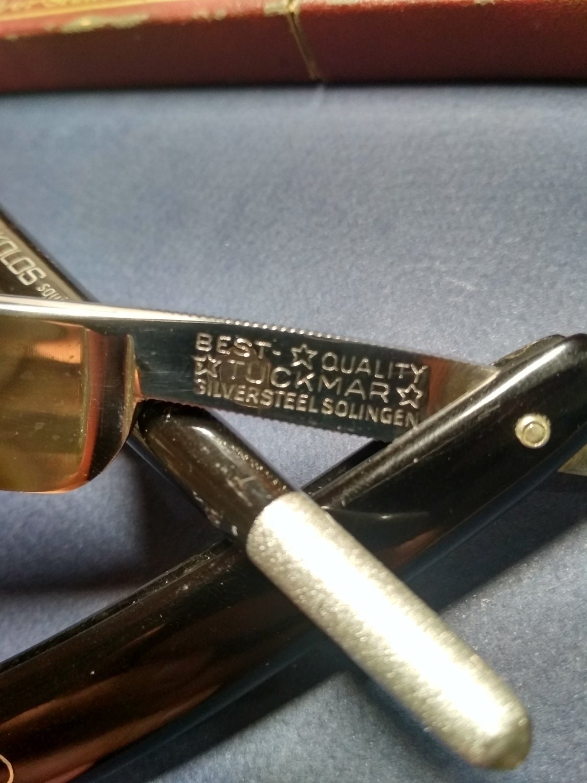 Vintage TUCKMAR Black Handle Straight Razor - Etsy