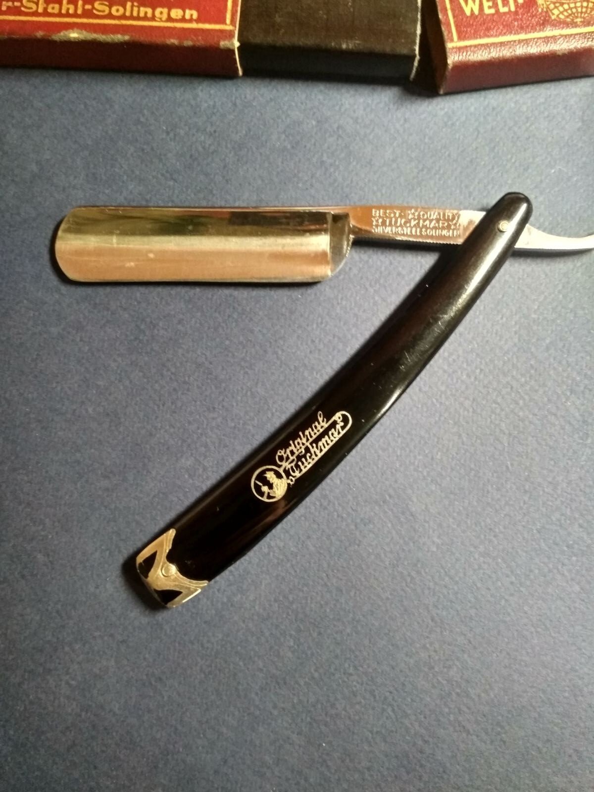 Vintage TUCKMAR Black Handle Straight Razor - Etsy