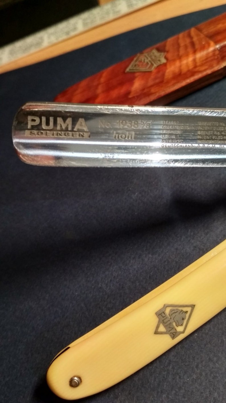 Vintage Puma 1938 5/8 Hohl Yellow Handle Straight Razor - Etsy