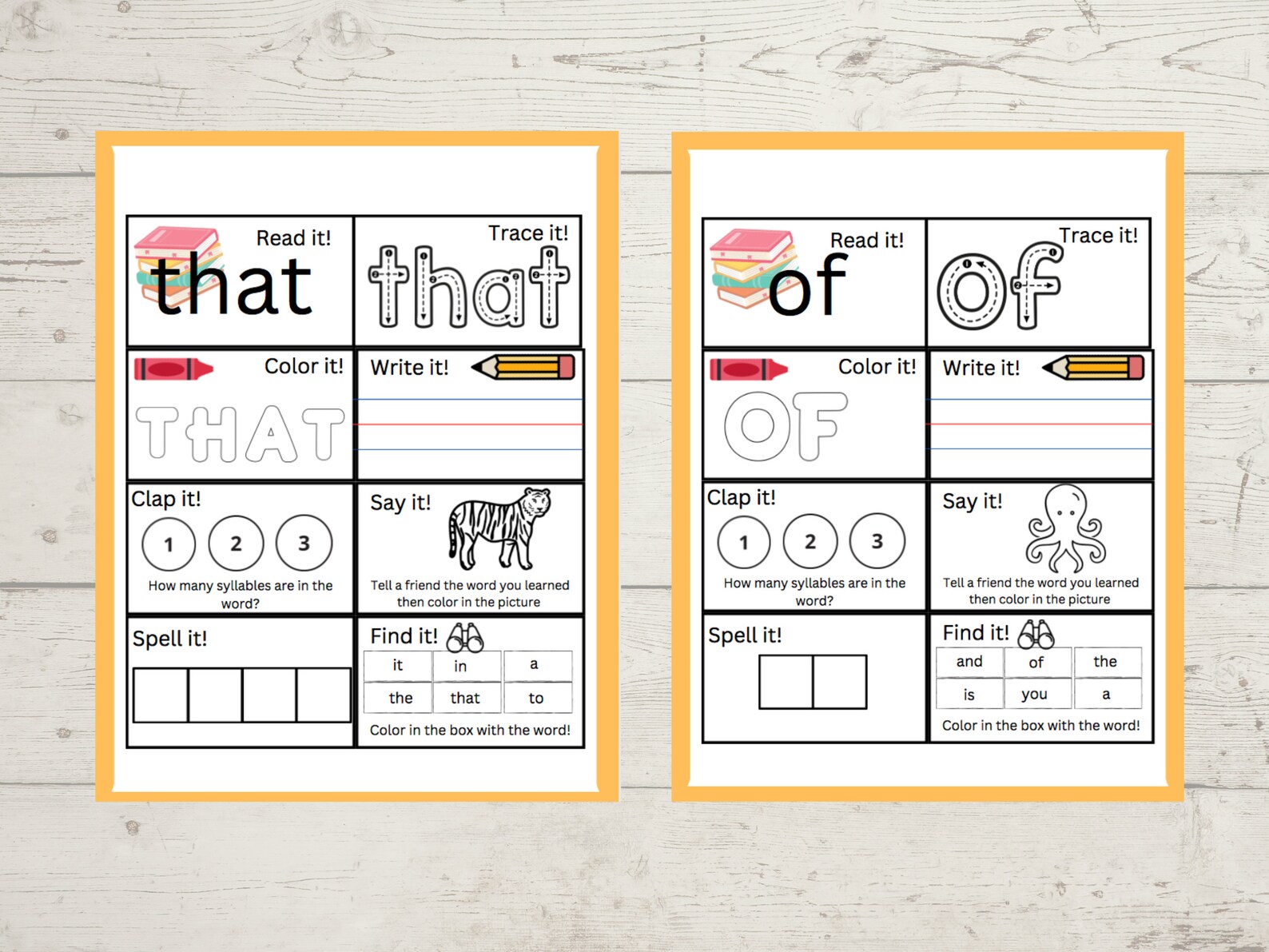 Sight Word Packet 10 Words - Etsy