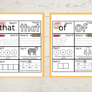 Sight Word Packet 10 Words - Etsy