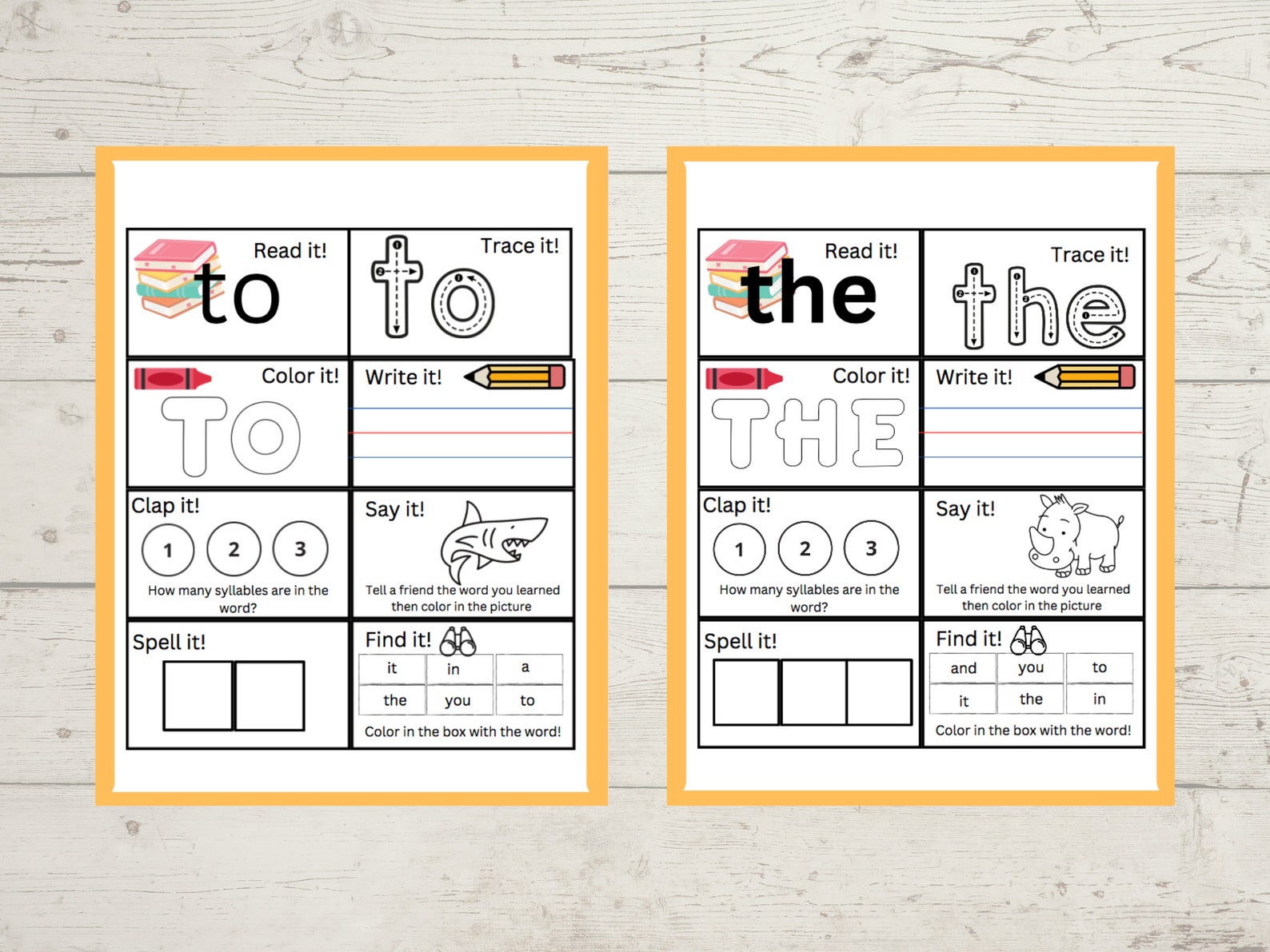 Sight Word Packet 10 Words - Etsy