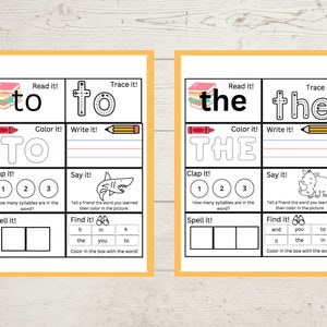 Sight Word Packet 10 Words - Etsy