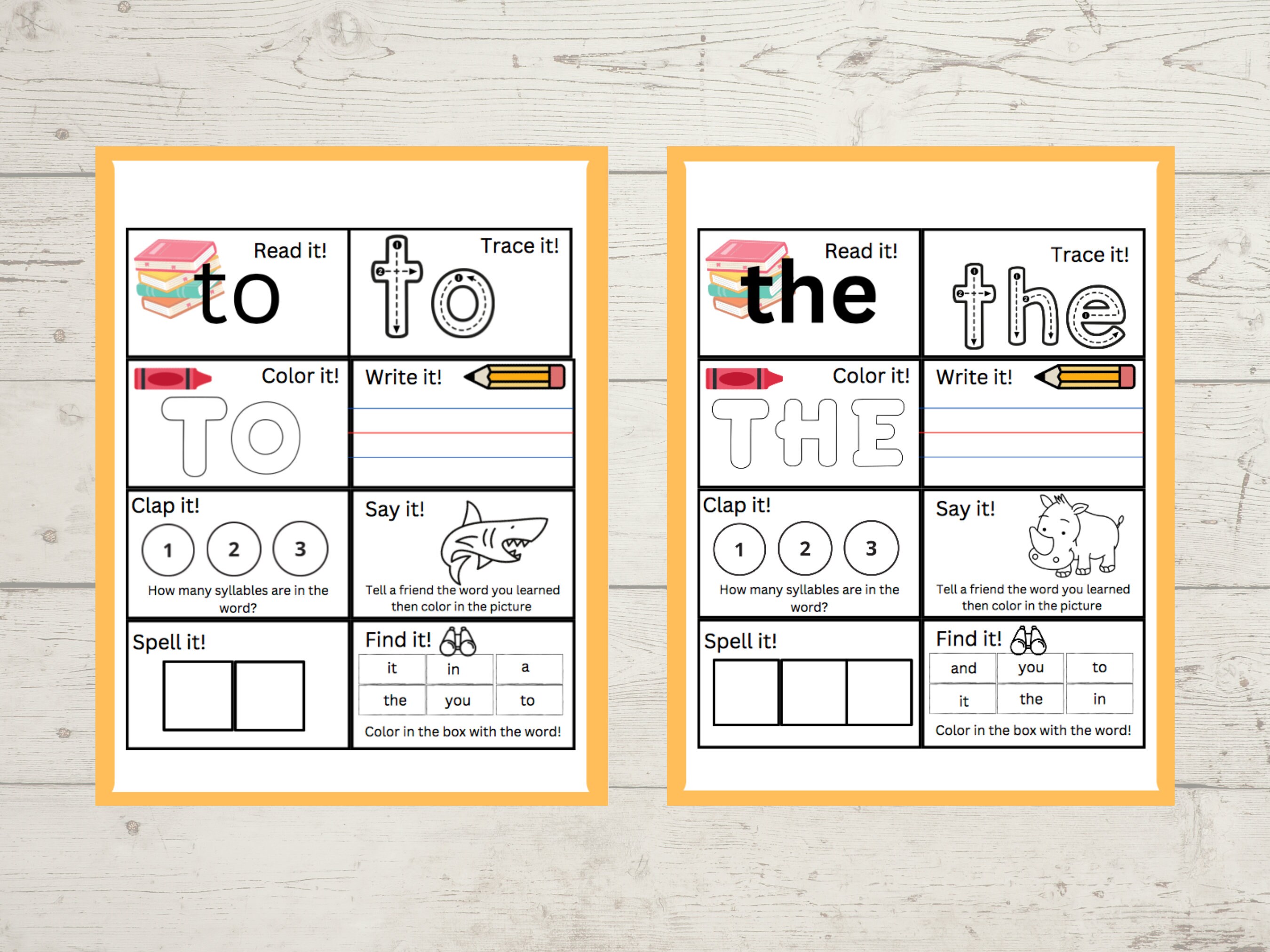 Sight Word Packet 10 Words - Etsy