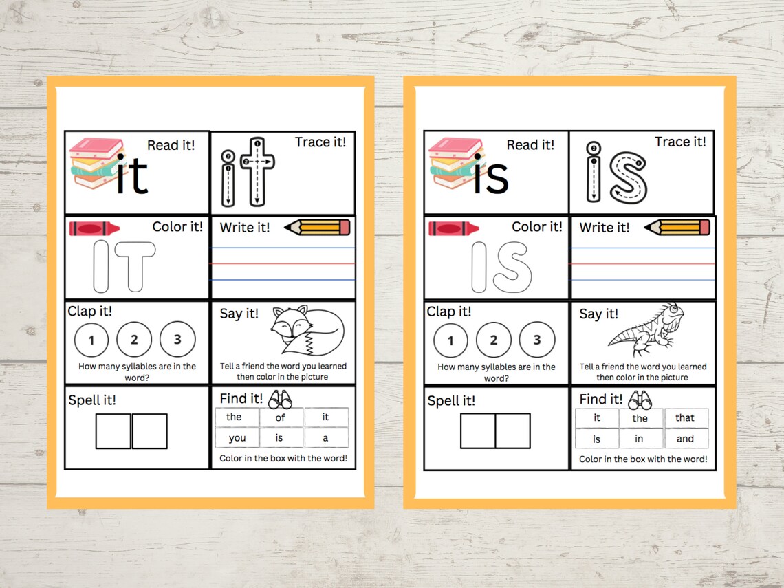 Sight Word Packet 10 Words - Etsy
