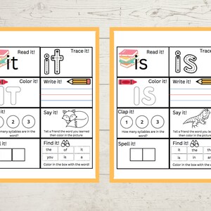 Sight Word Packet 10 Words - Etsy