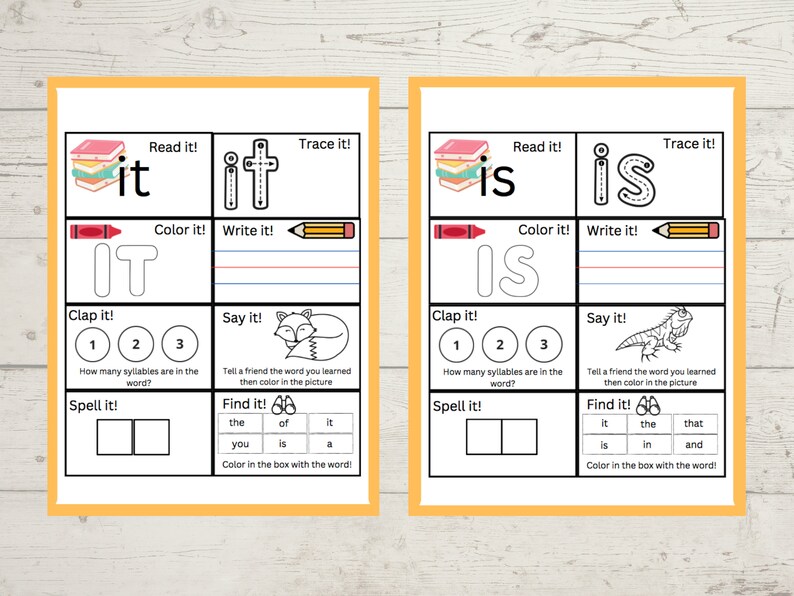 Sight Word Packet 10 Words - Etsy