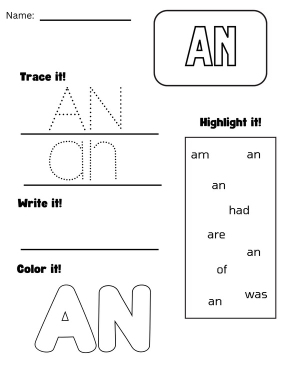 Tracing Sight Words