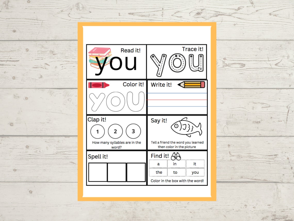 Sight Word Packet 10 Words - Etsy