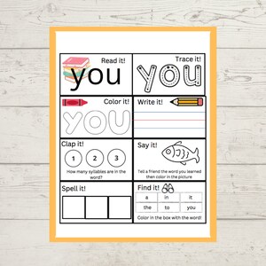 Sight Word Packet 10 Words - Etsy