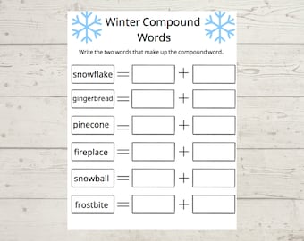 Compound Words Worksheet Pack - Etsy