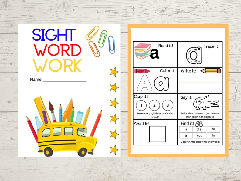 Sight Word Packet 10 Words - Etsy