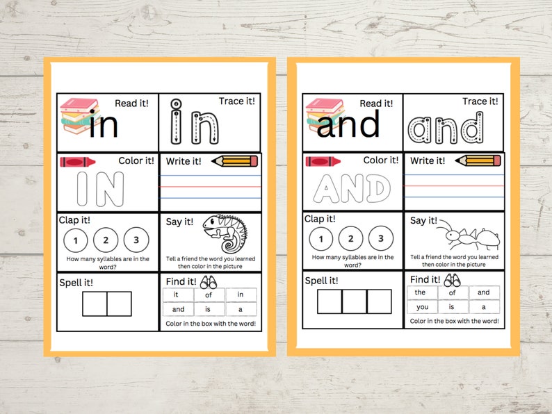 Sight Word Packet 10 Words - Etsy