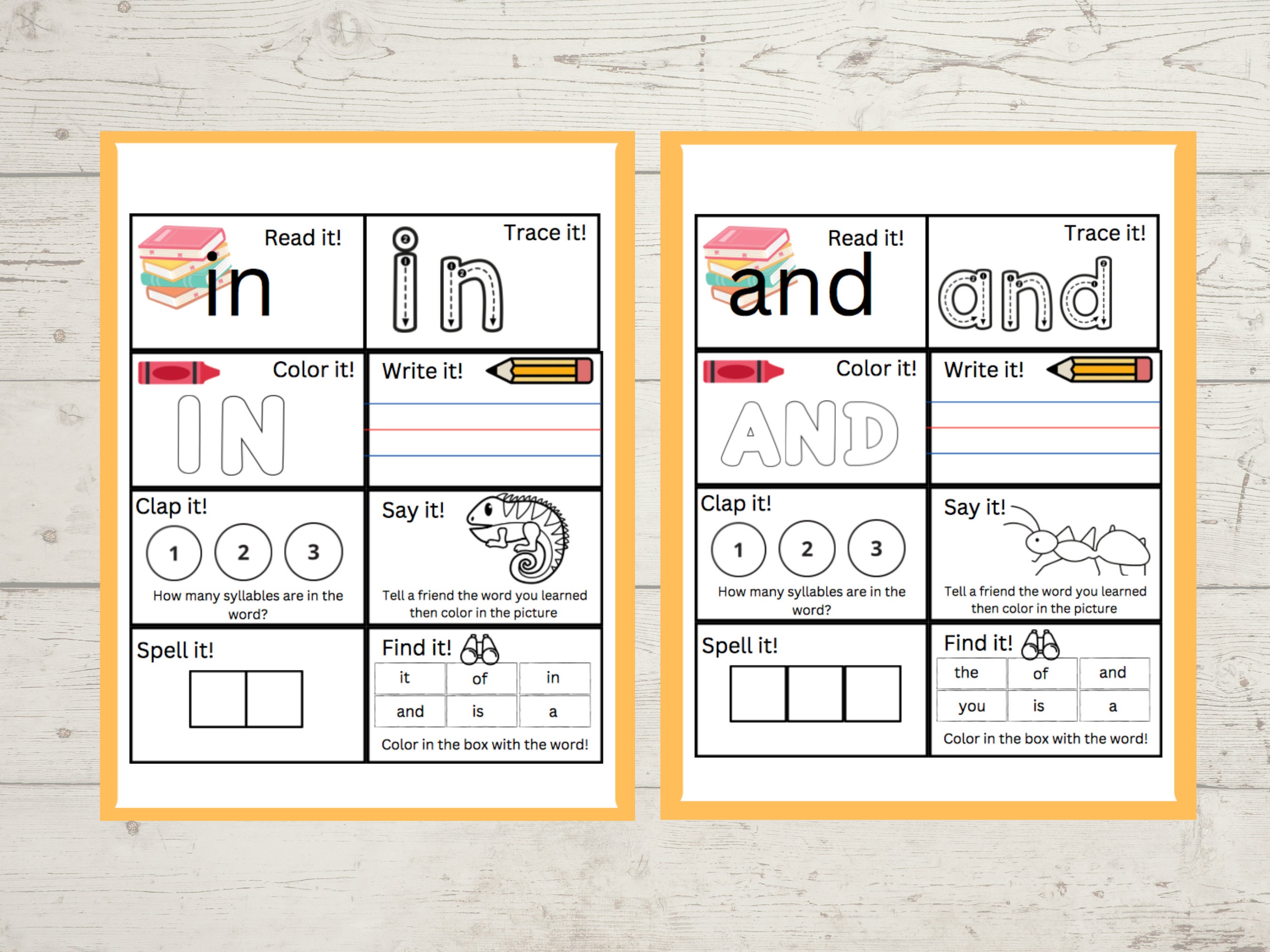 Sight Word Packet 10 Words - Etsy
