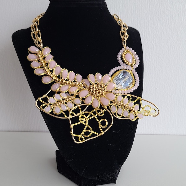 Floral Bib Necklace - Etsy