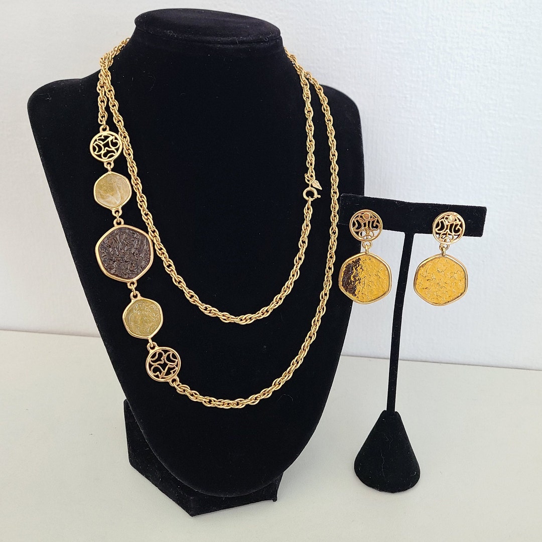 Vintage Sarah Coventry Set "taste of Honey" 1974 Goldtone Necklace and ...