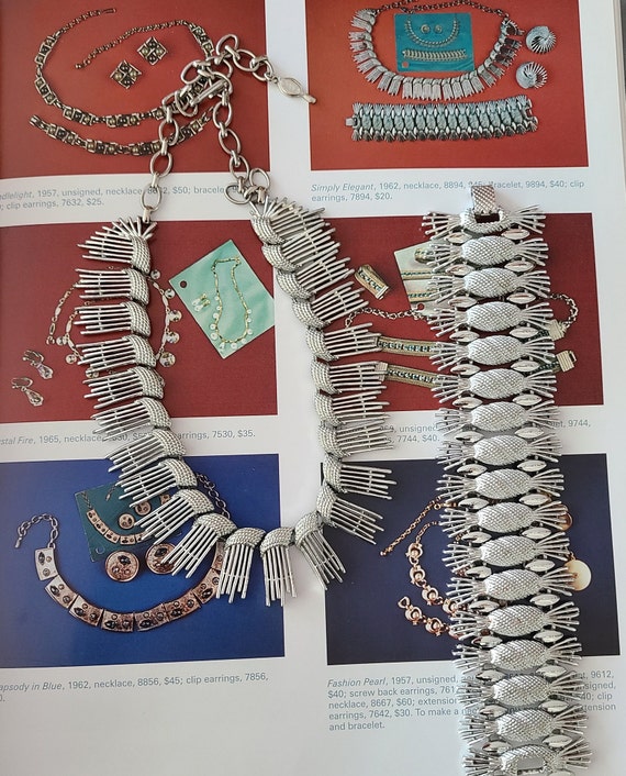 Vintage Sarah Cov SET Silvertone Textured Metal Geome… - Gem