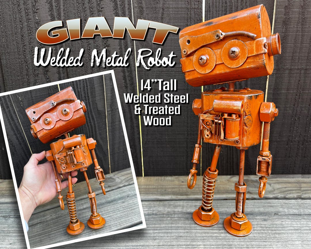 14 Giant Rustic Robot Steampunk Robot Space Robot Old Robot Welded Art ...