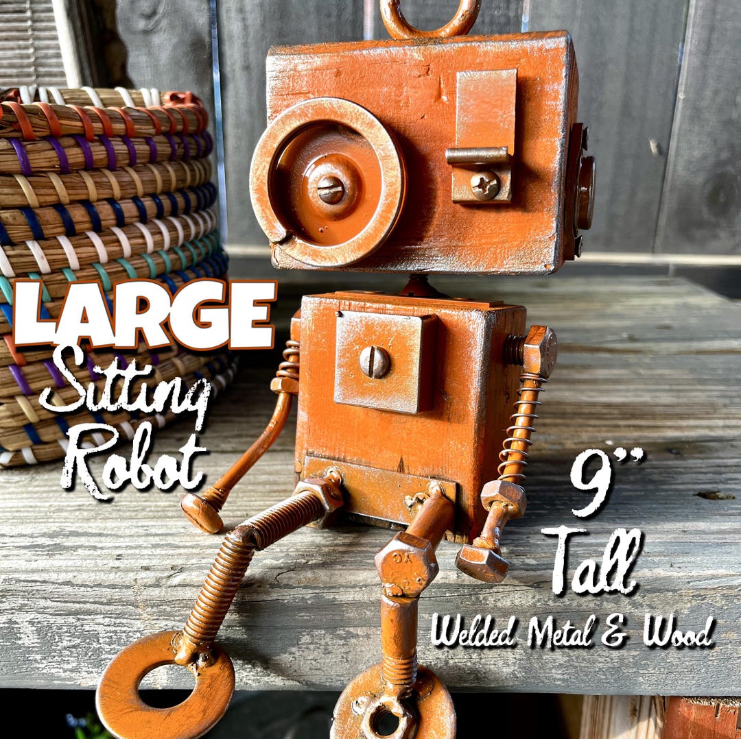Welded Metal Rustic Robot Steampunk Robot Space Robot Old Robot
