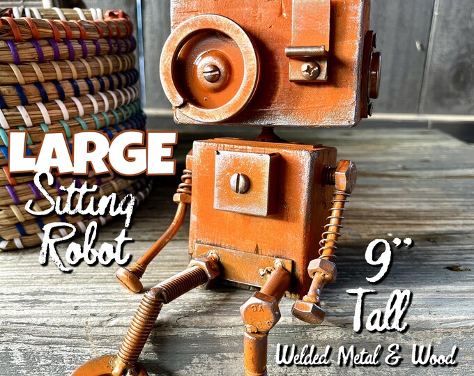 Welded Metal Rustic Robot | Steampunk Robot | Space Robot | Old Robot ...