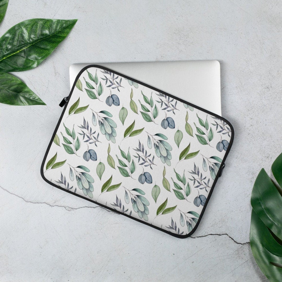 Custom Laptop Case, Green Leaves Laptop Sleeve 13 Inch Laptop Sleeve 15 ...