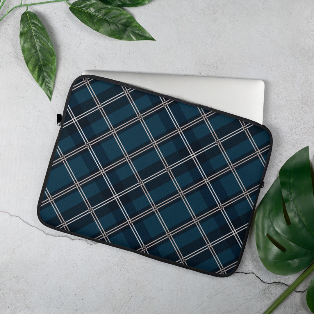 Custom Laptop Case, Blue Tartan Laptop Sleeve 13 Inch Laptop Sleeve 15 ...