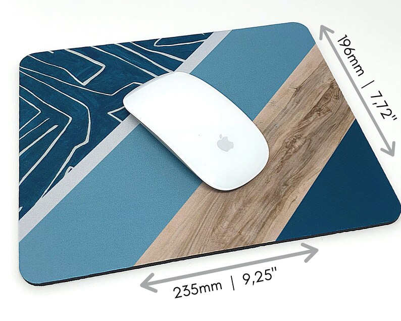 Decorative Mouse Pad - Wood & Blues - Non-slip Rubber Mousepad - 4mm - Etsy