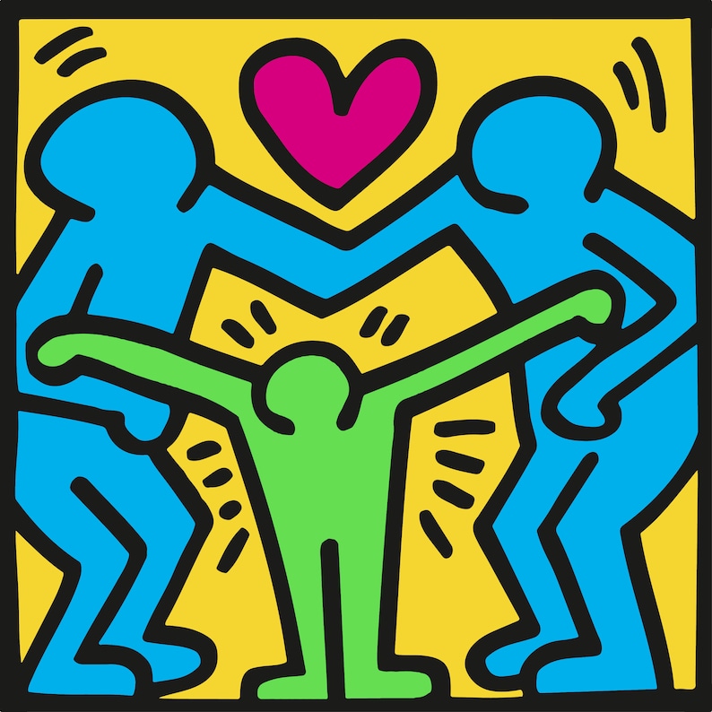 Keith Haring Pop Art Inspiration. Poster, Framework, Canvas or Photo ...