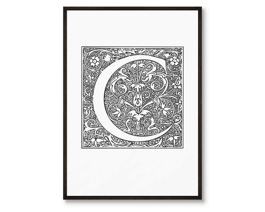 Personalised Monogram Letter ‘C’ Wall Art - Instant Downloadable ...