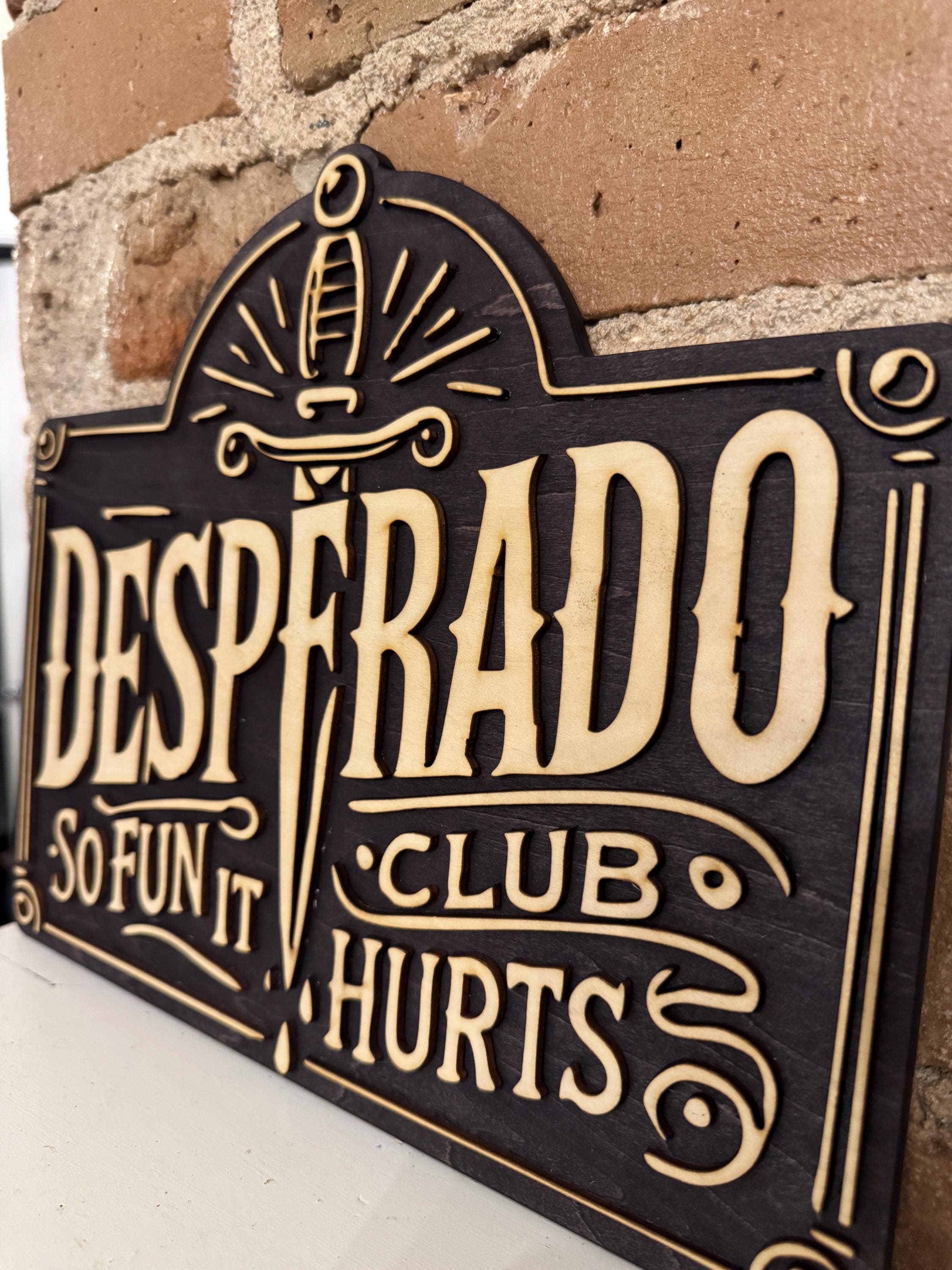 3D Wooden Desperado Club Sign, Dungeon Crawler Carl - Etsy