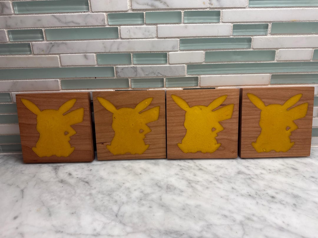 Custom Pokémon Pikachu Epoxy Coasters. - Etsy