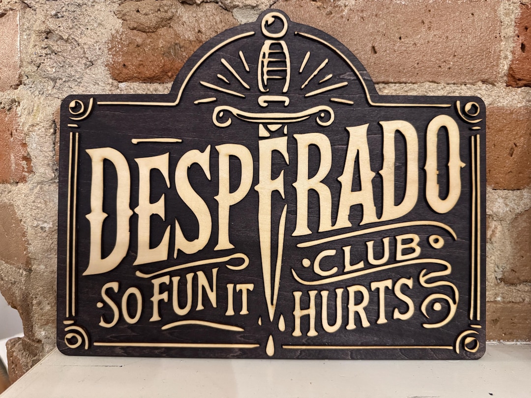 3D Wooden Desperado Club Sign, Dungeon Crawler Carl - Etsy