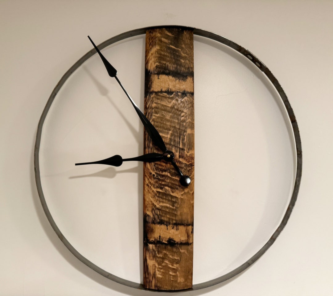 Whiskey Barrel Stave Wall Clock - Etsy